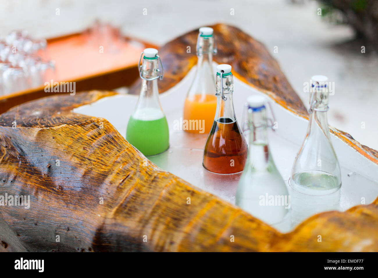 Refreshing water and juices Stock Photo - Alamy