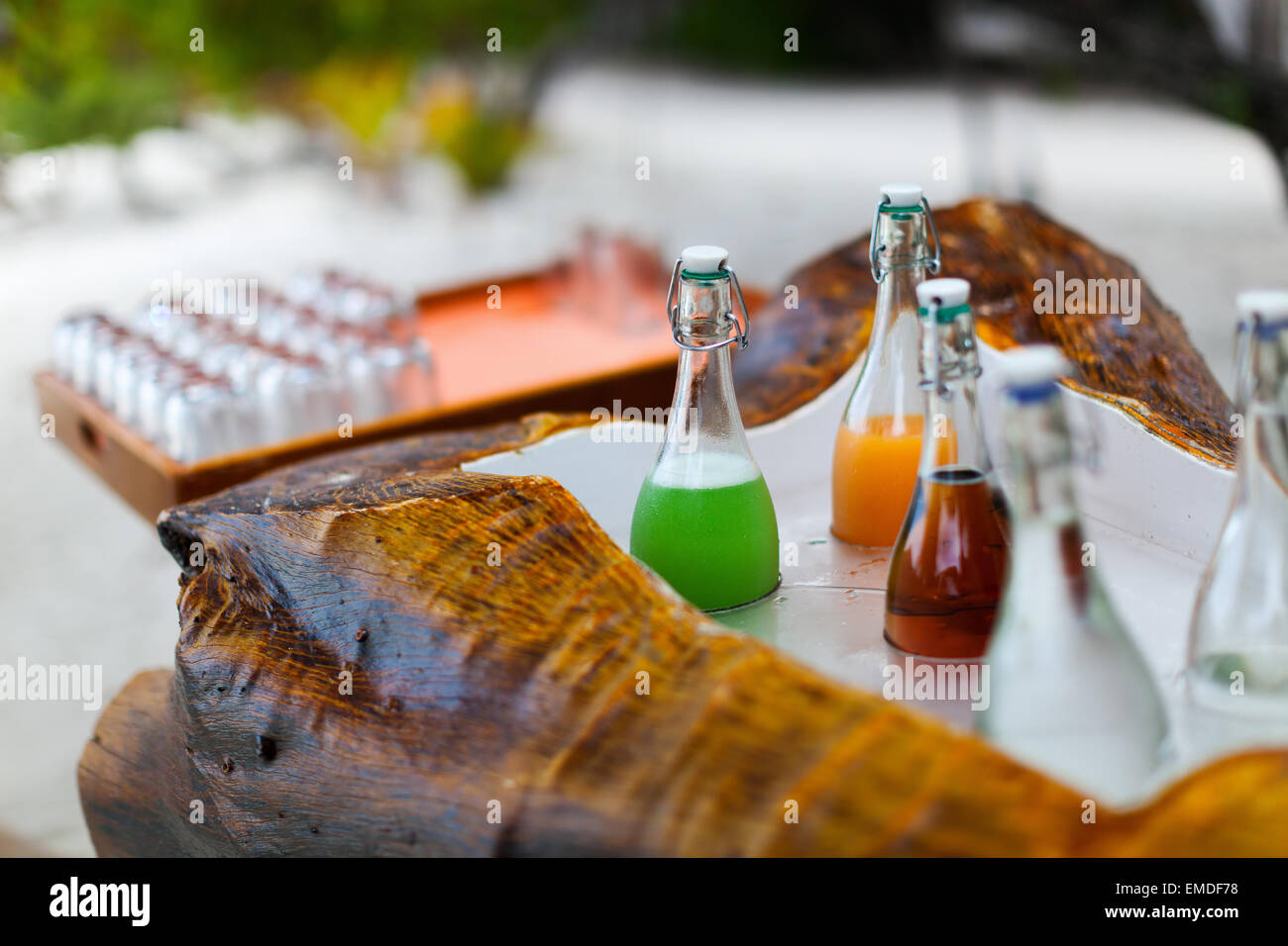 Refreshing water and juices Stock Photo - Alamy