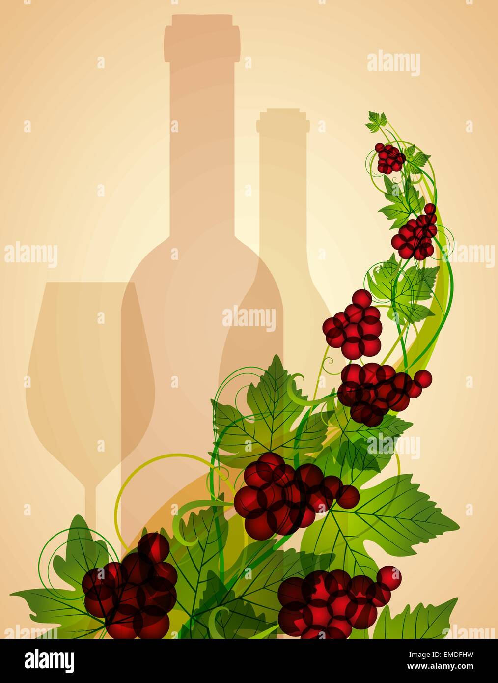 Vintage background with grapevine label Stock Vector Images - Alamy