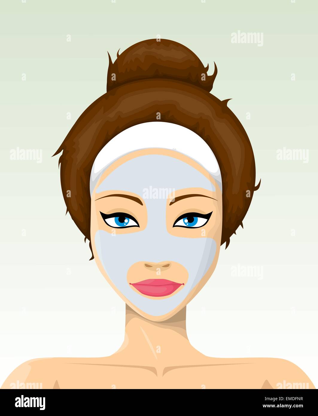 Female head and mask Stock Vector Images - Alamy