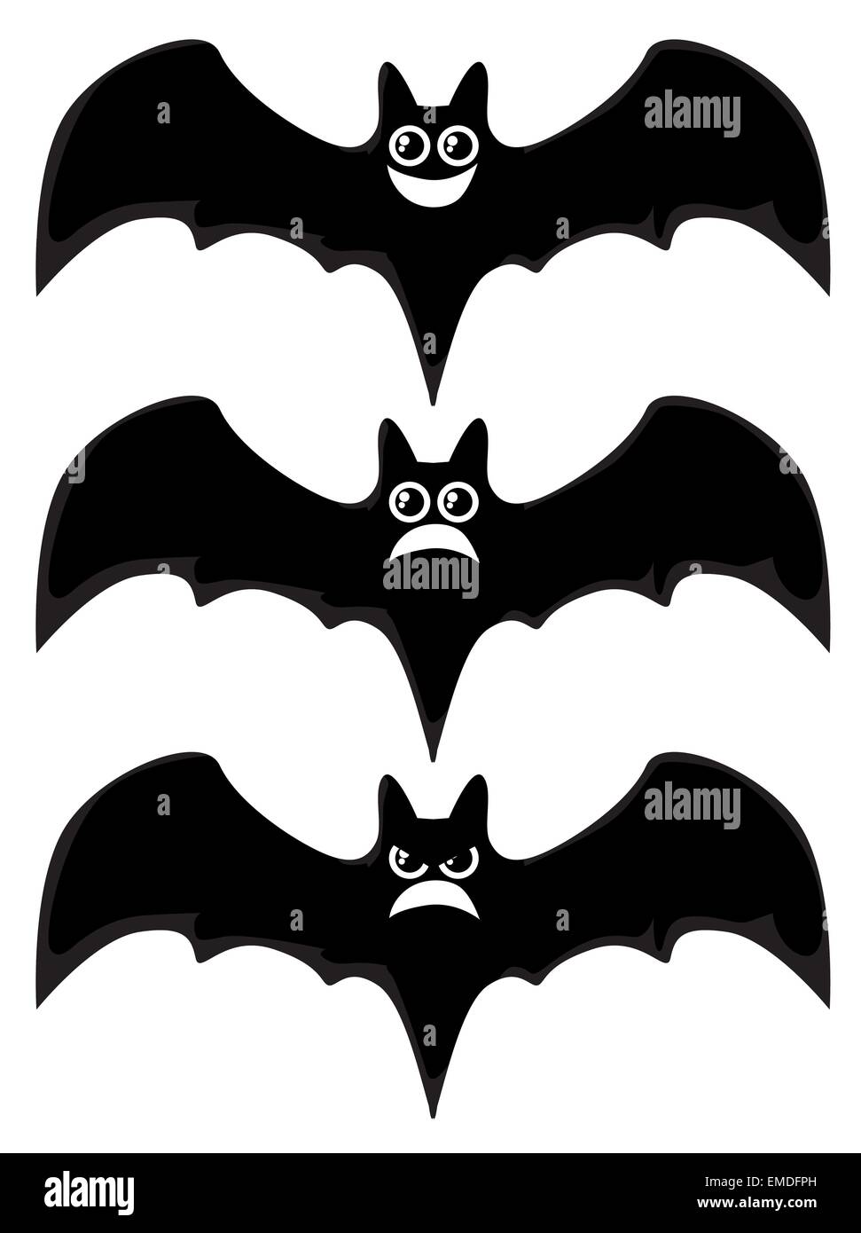 Set bat cartoon flying Black and White Stock Photos & Images - Alamy