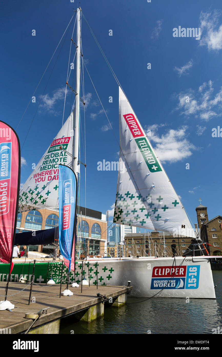 Clipper race yacht moored at St Katharine Docks, London Stock Photo - Alamy