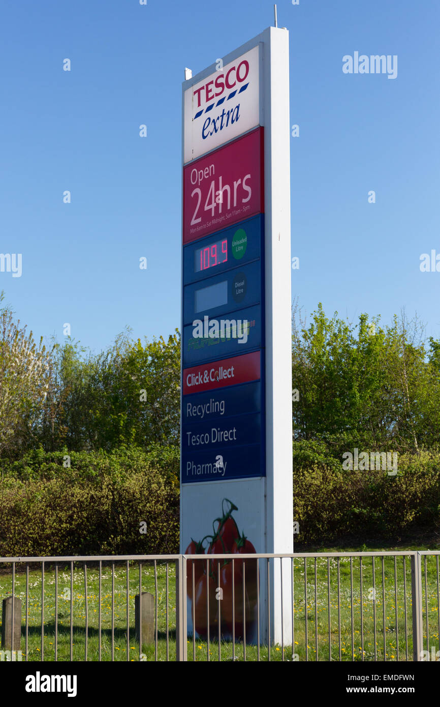 Tesco Petrol sign Stock Photo - Alamy