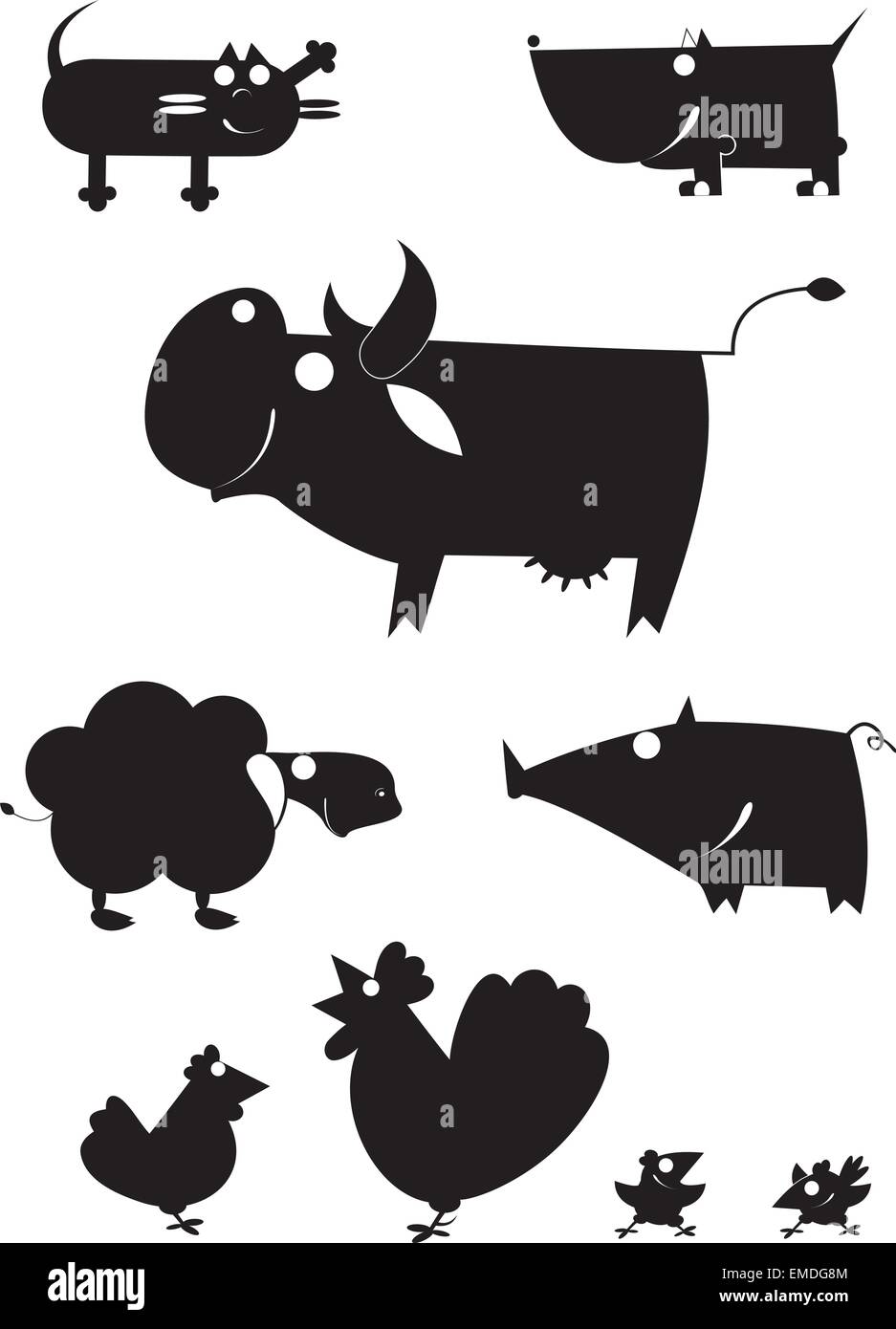Art farm animal silhouettes Stock Vector Image & Art - Alamy