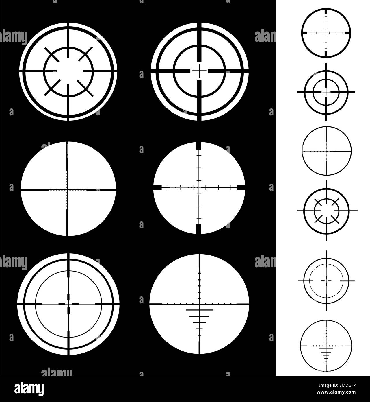 Set crosshair army target Black and White Stock Photos & Images - Alamy