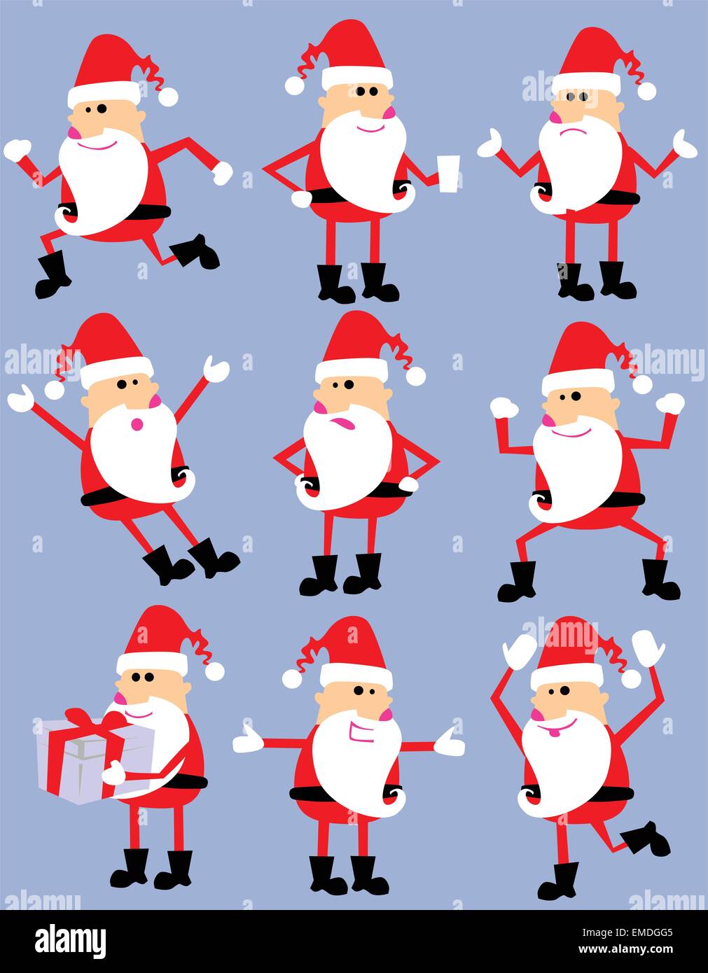 Cute cartoon santa set Stock Vector Image & Art - Alamy