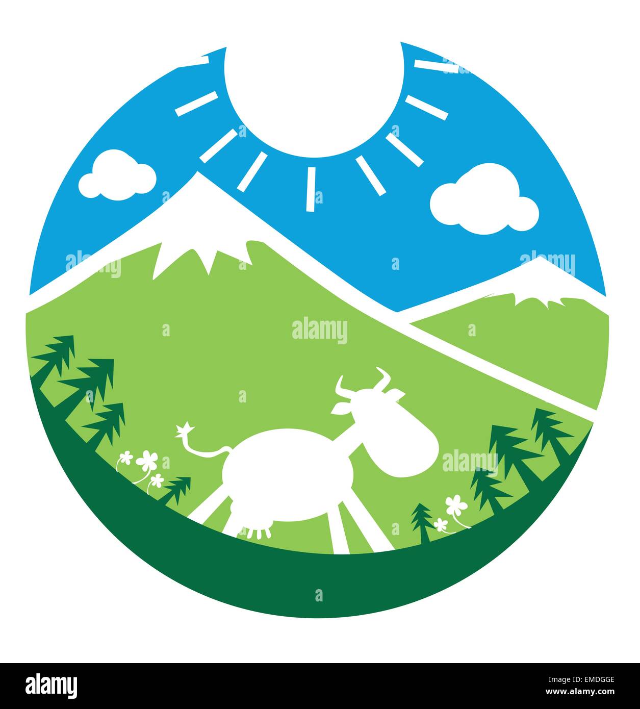 Cow circle Stock Vector Images - Alamy