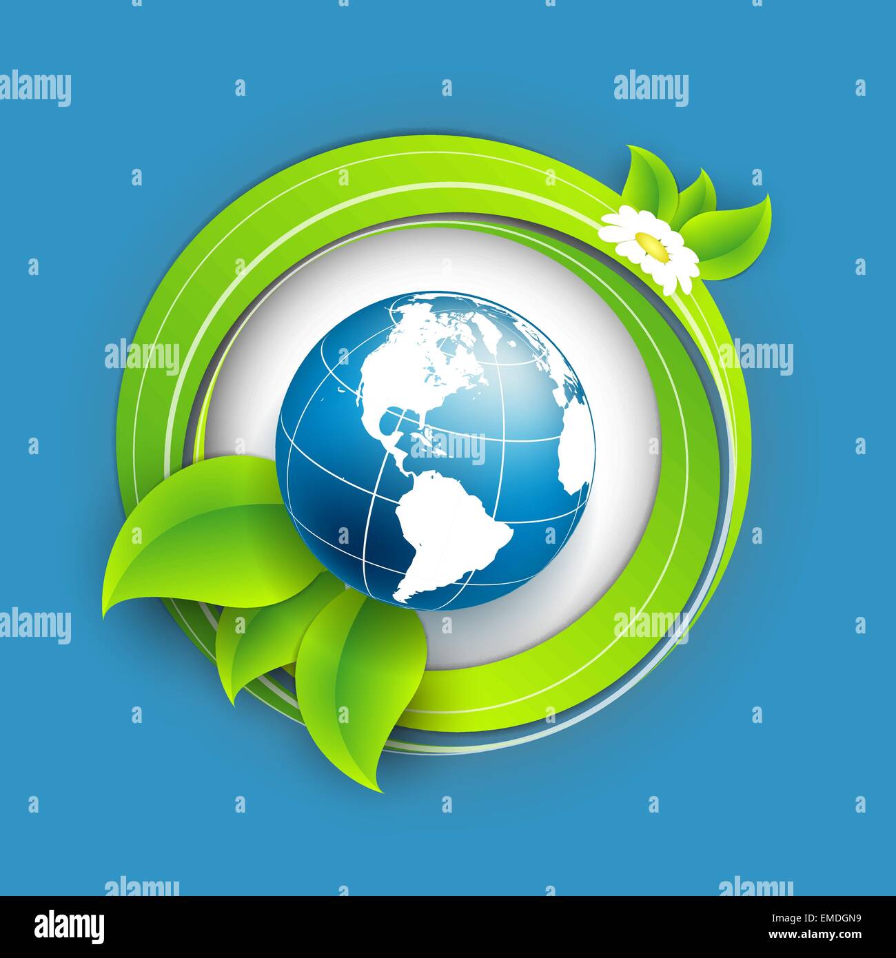 floral environmental vector frame with globe Stock Vector Image & Art ...