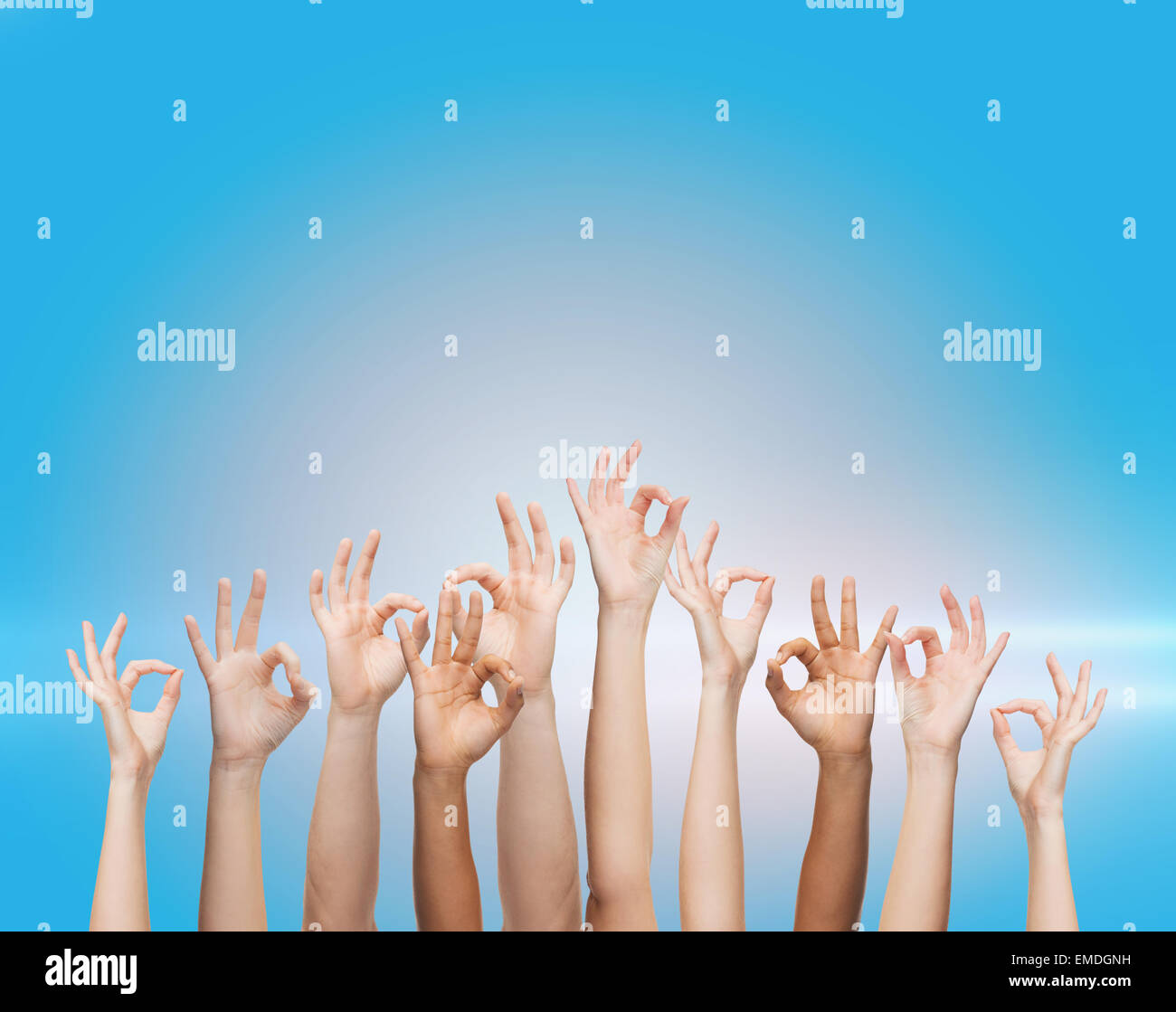 human hands showing ok sign Stock Photo - Alamy
