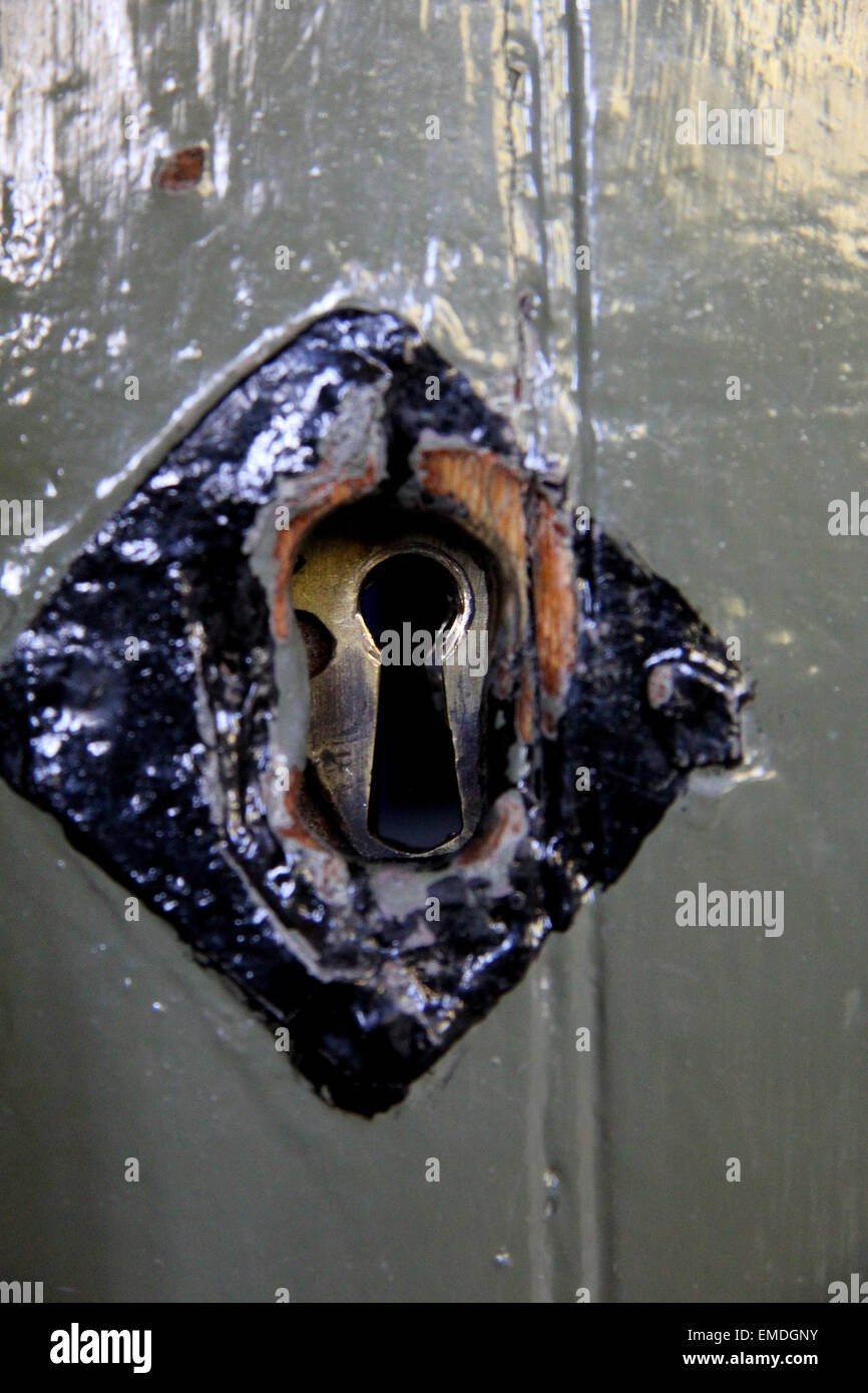 Door keyhole close up Stock Photo - Alamy