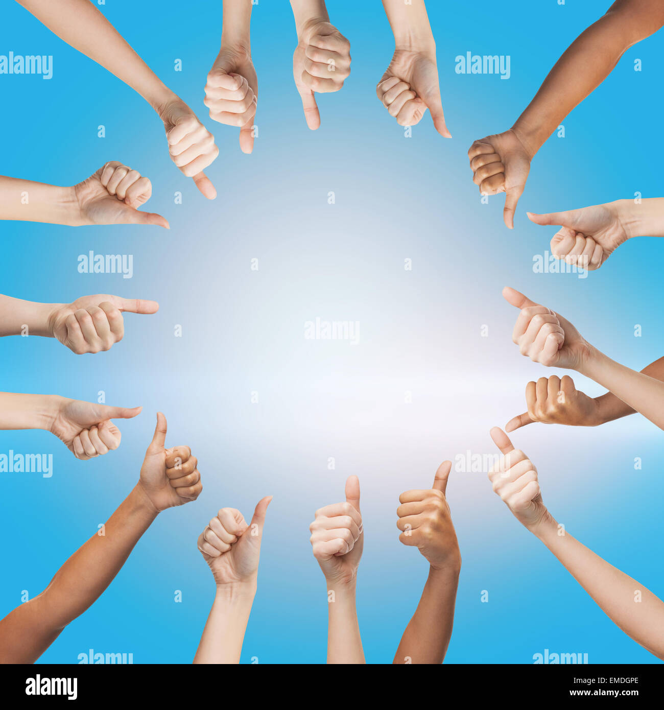 human hands showing thumbs up in circle Stock Photo - Alamy