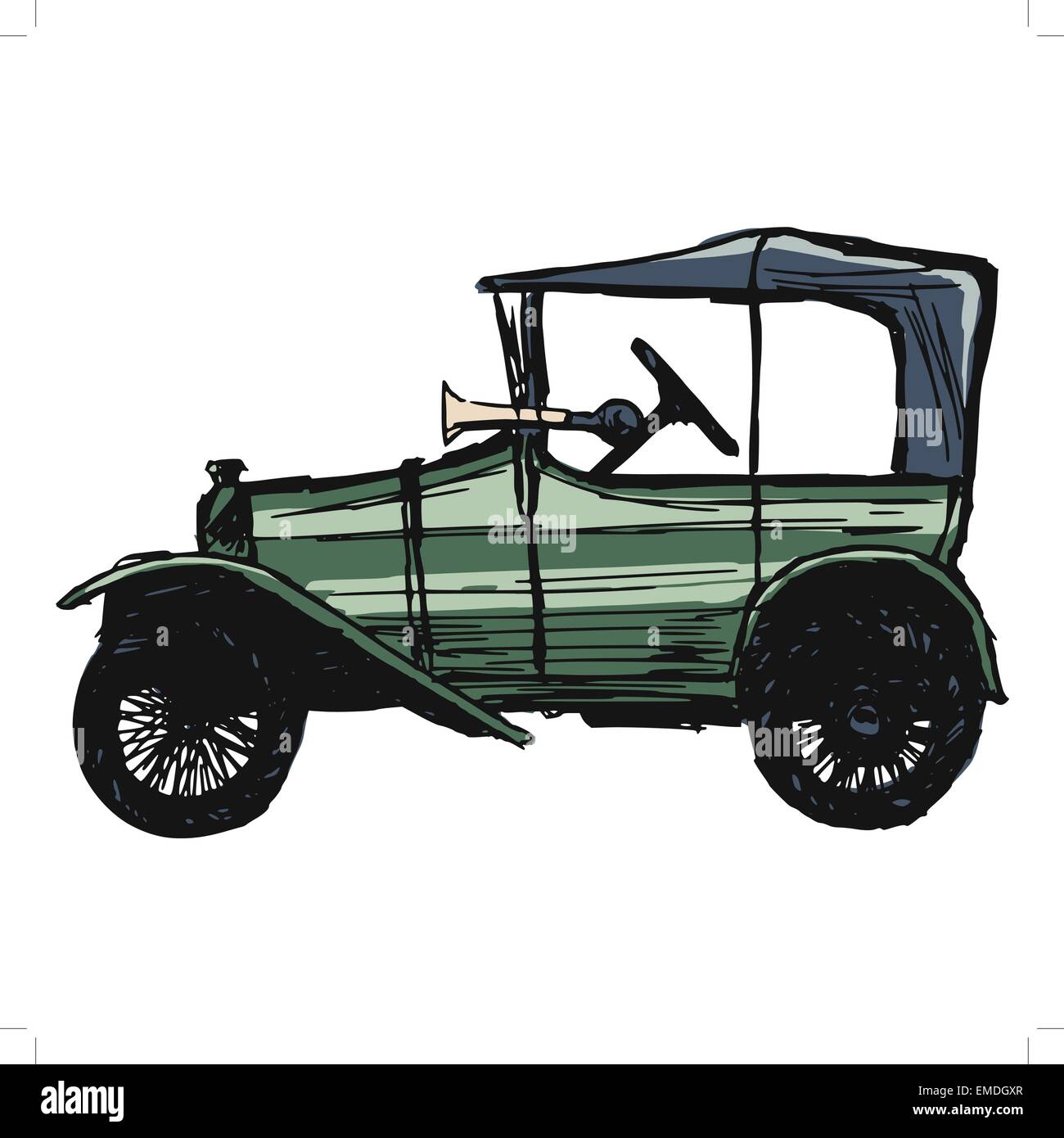 Black retro car Stock Vector Images - Alamy