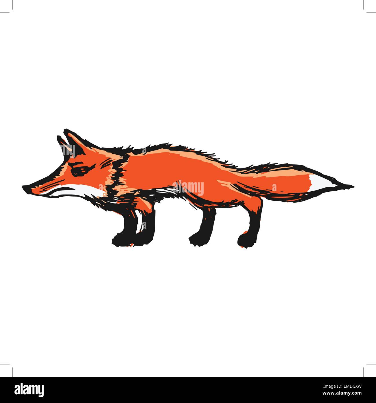 Hand drawn red fox Cut Out Stock Images & Pictures - Alamy