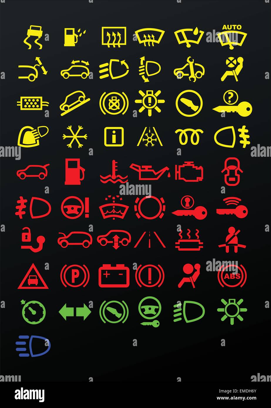 Car dashboard icons Stock Vector Images - Alamy