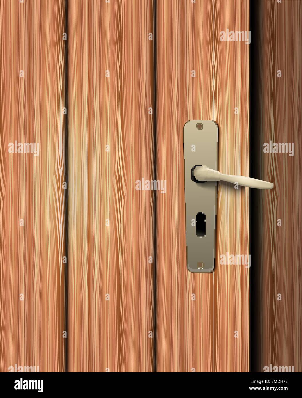 Wood door metal handle Stock Vector Images - Alamy