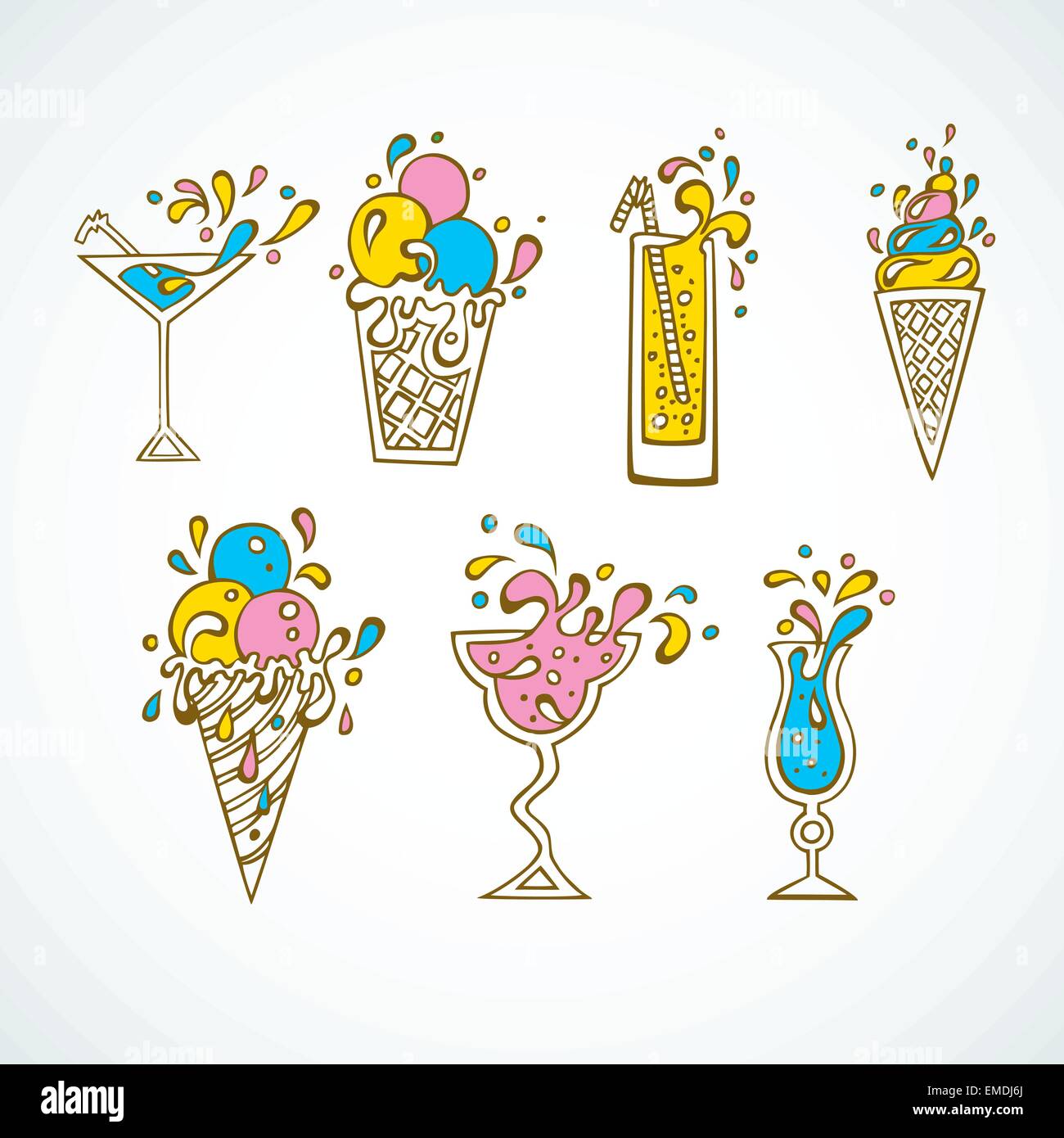 Cocktails ice cream Stock Vector Images - Alamy