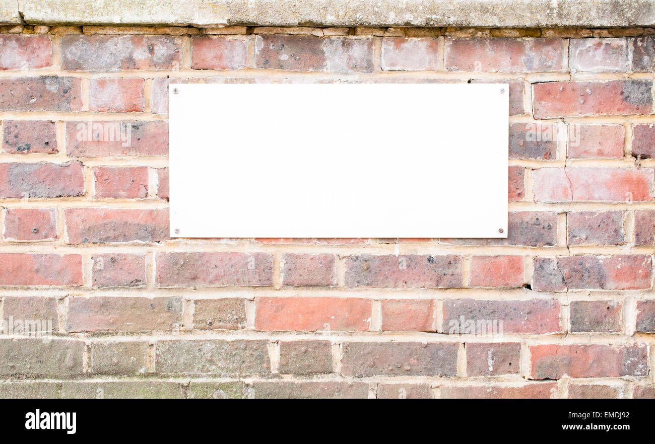 Blank Street sign on brick wall Stock Photo - Alamy