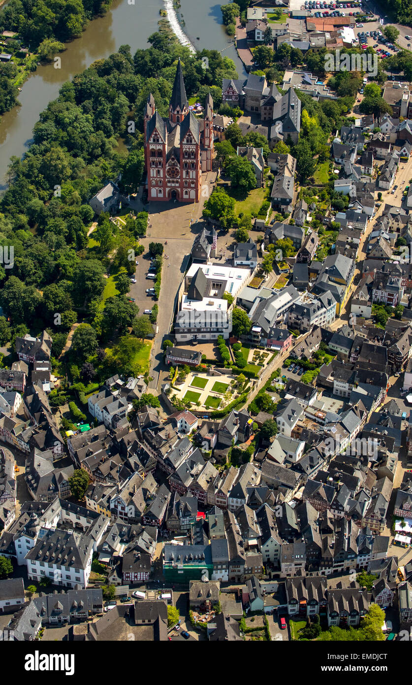 View over the historic centre of Limburg on the Limburg Cathedral ...