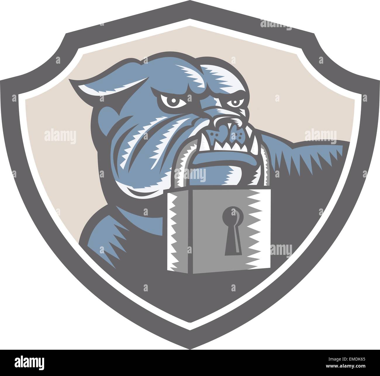 Bulldog Dog Mongrel Padlock Shield Stock Vector Image & Art - Alamy