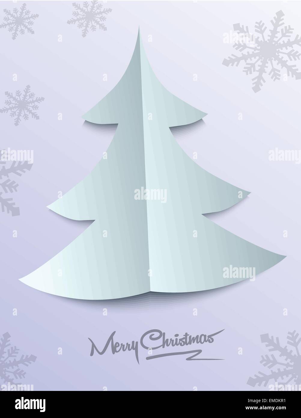 Paper christmas tree snow Stock Vector Images - Alamy