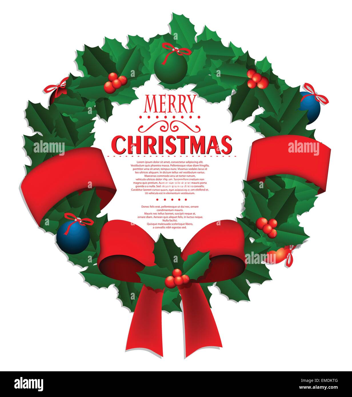Christmas door wreath festive Stock Vector Images - Alamy