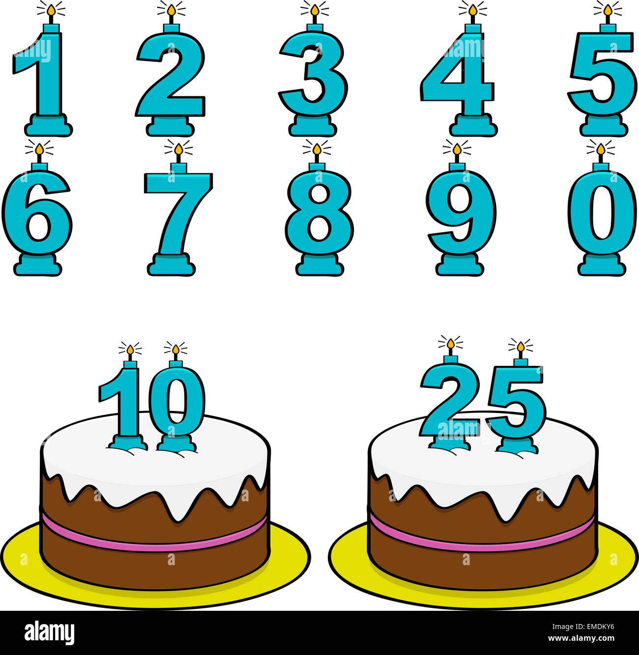 Number cake Stock Vector Images - Alamy