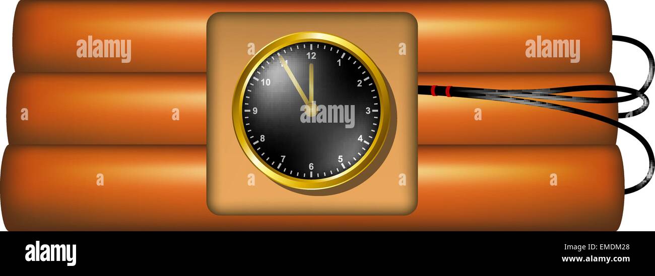 Time bomb connected to clock explodes Stock Vector Image & Art - Alamy