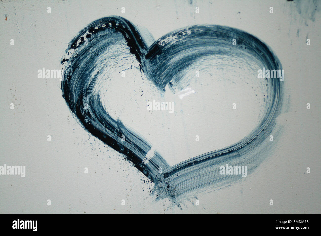 Painted blue heart Stock Photo - Alamy