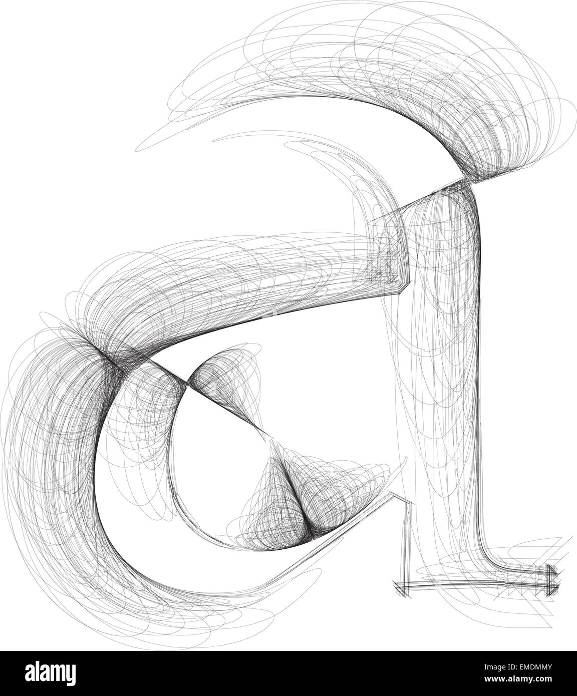 Hand draw font. LETTER a. Vector illustration Stock Vector Image & Art ...