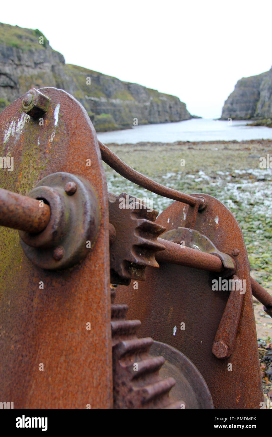 Rusted cog on beach Stock Photo - Alamy