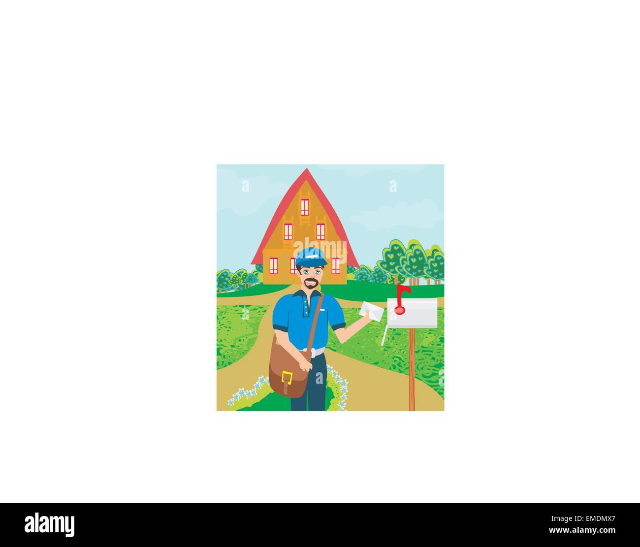 Postman cartoon hi-res stock photography and images - Alamy