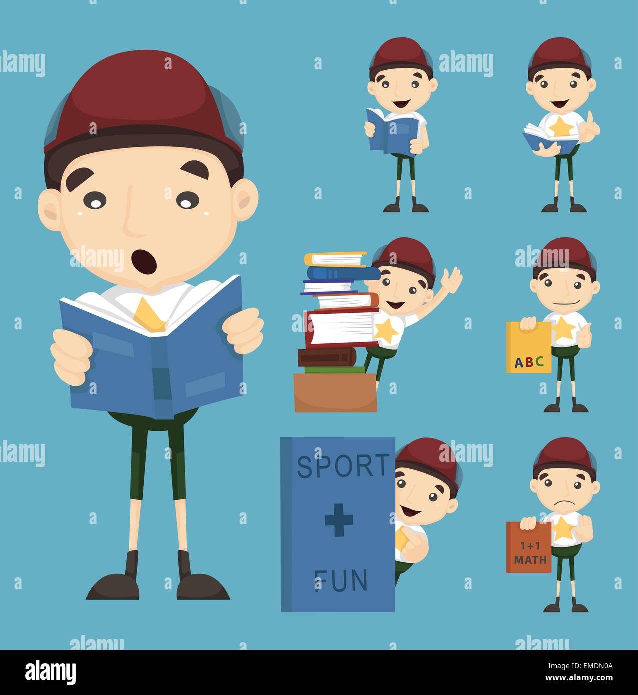 Set of boy learn Stock Vector Image & Art - Alamy