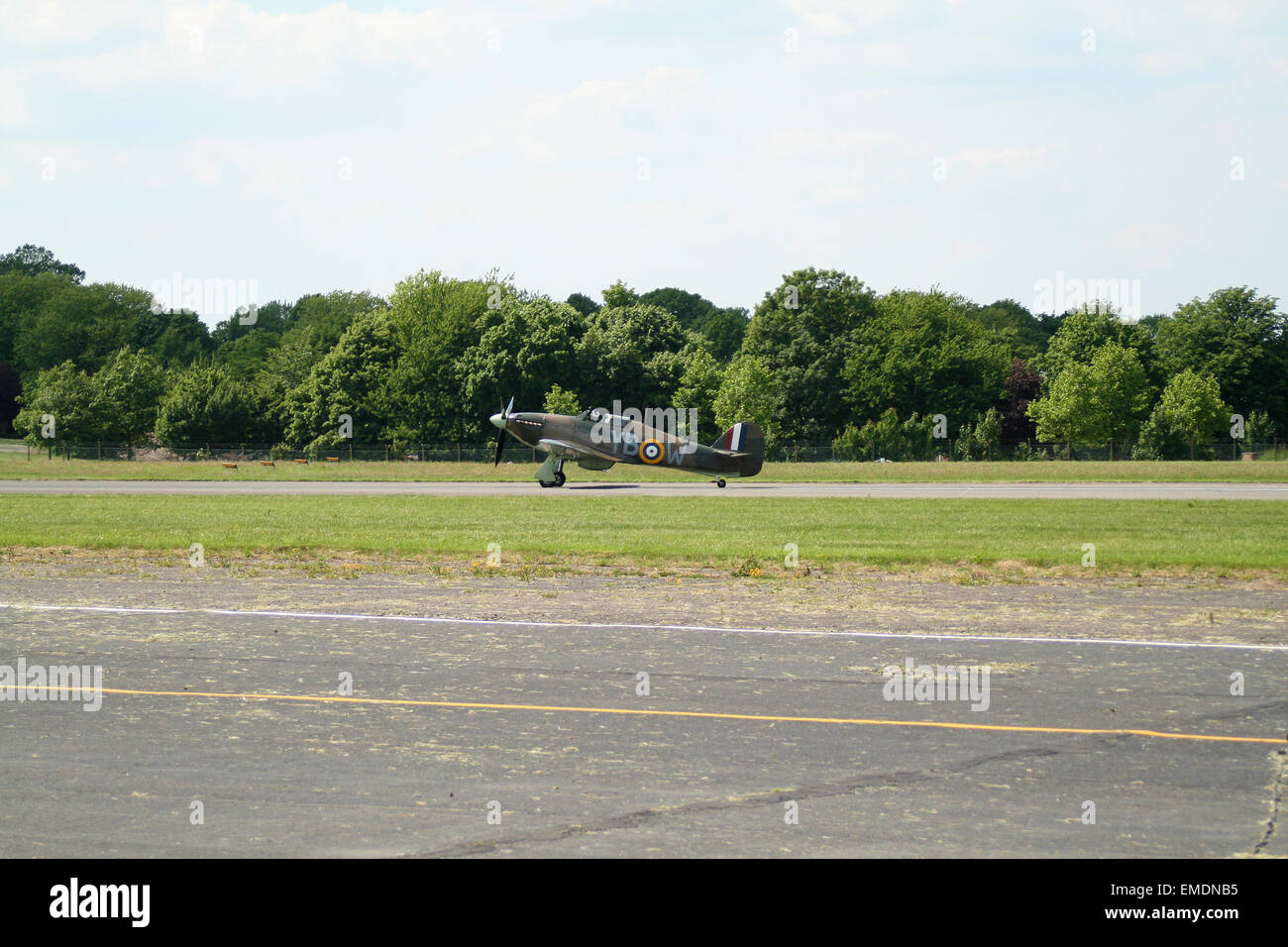 Spitfire airplane on runway Stock Photo - Alamy