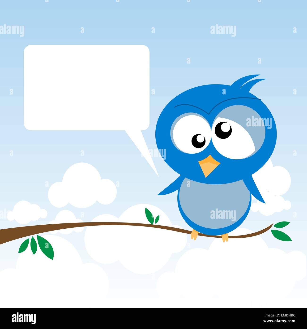 Funny small blue bird on Stock Vector Images - Alamy