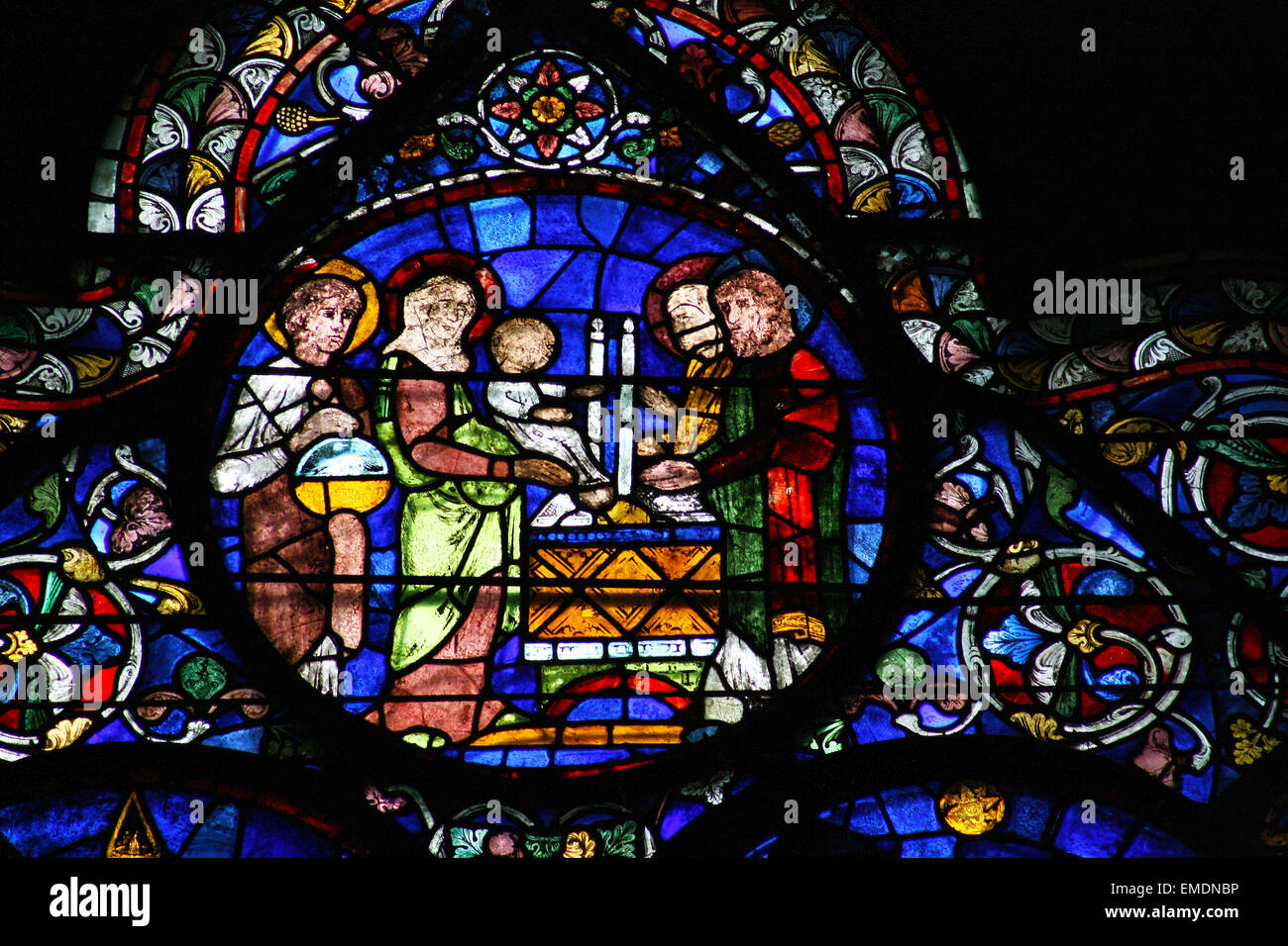 The stained glass of the baptism hi-res stock photography and images ...