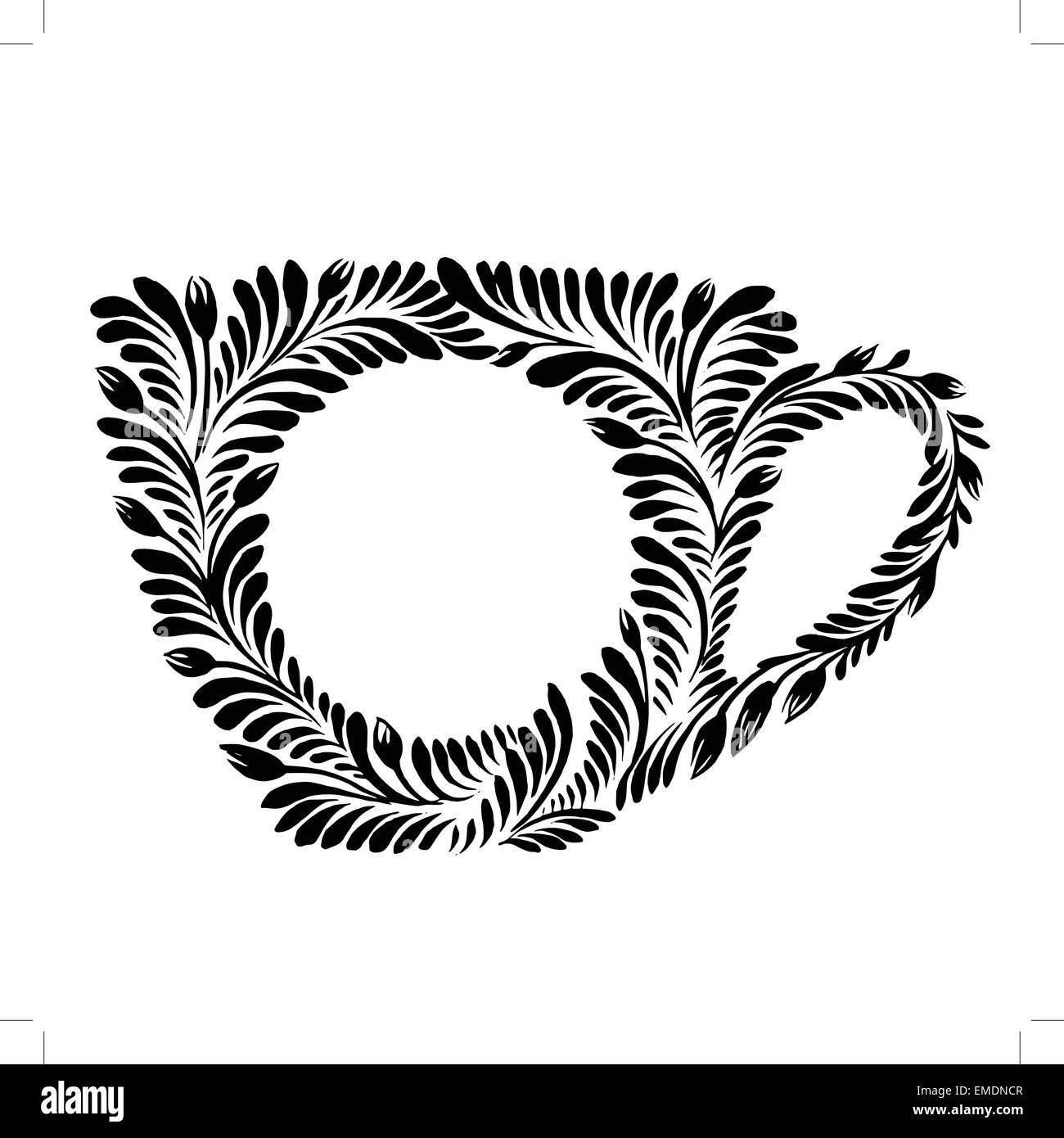 decorative silhouette teacup Stock Vector Image & Art - Alamy