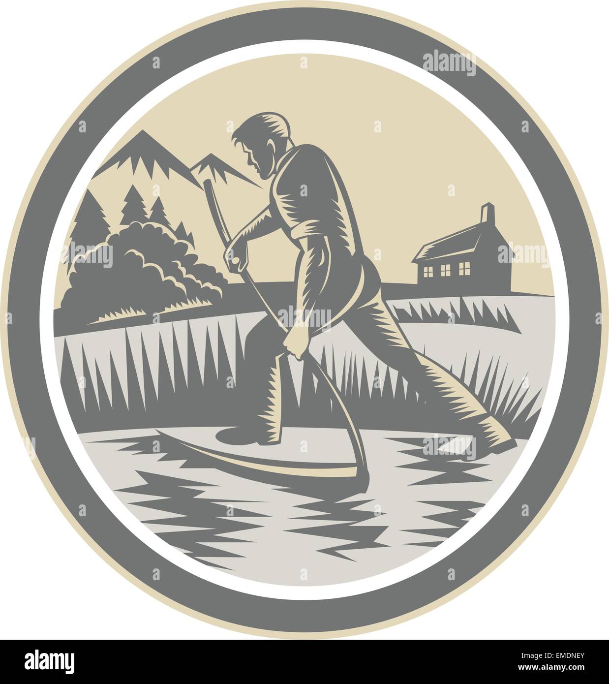 Man using scythe Stock Vector Images - Alamy