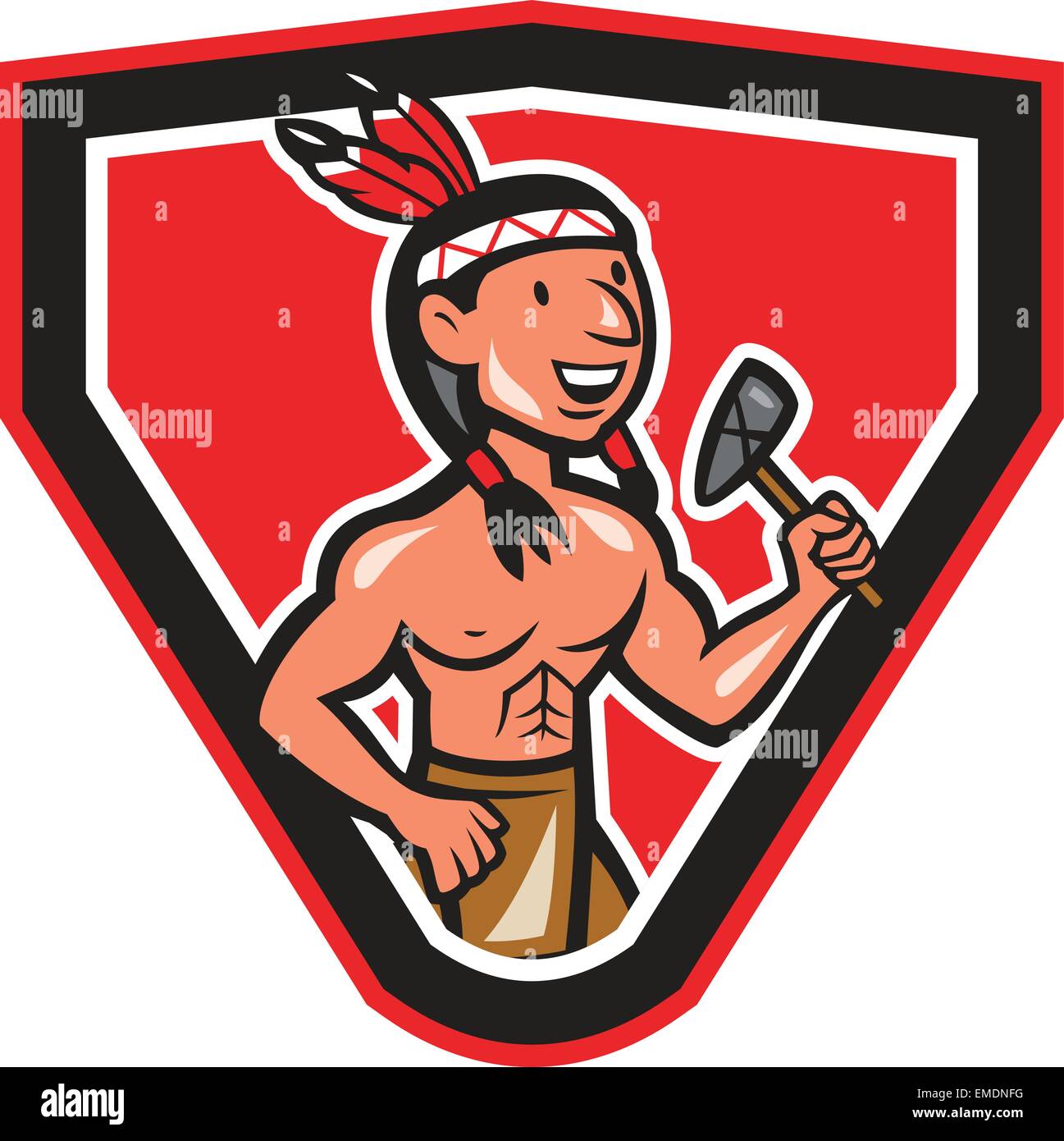 Native American Holding Tomahawk Cartoon Stock Vector Image & Art - Alamy