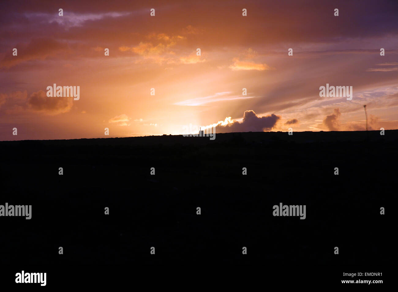 Sunset on tin mine Stock Photo - Alamy