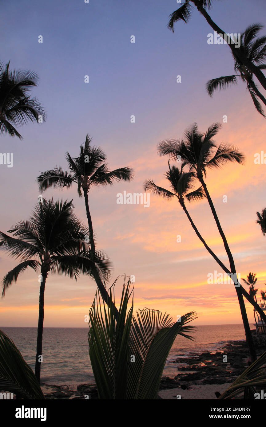 Hawaii, Big Island, White (Magic) Sands Beach, sunset Stock Photo - Alamy