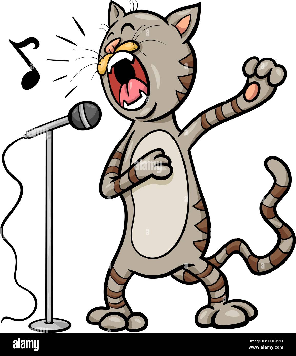 singing cat cartoon illustration Stock Vector Image & Art - Alamy