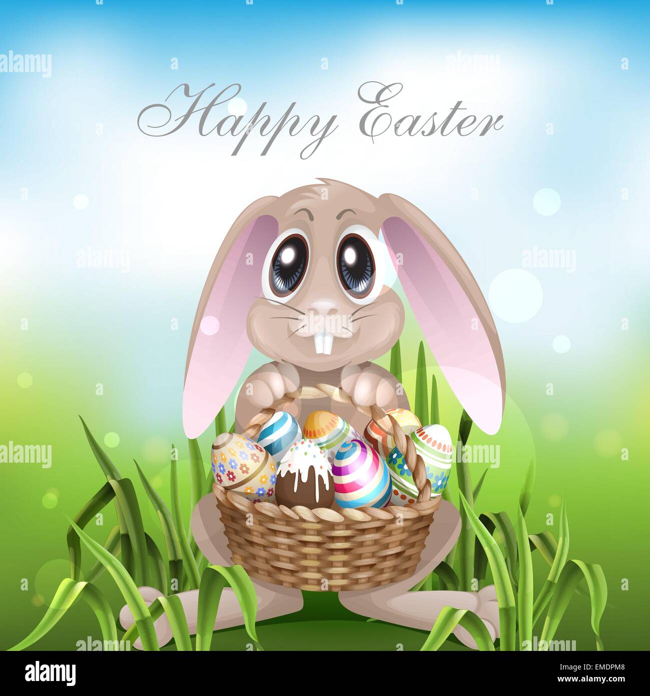 Cartoon easter bunny basket full hi-res stock photography and images ...