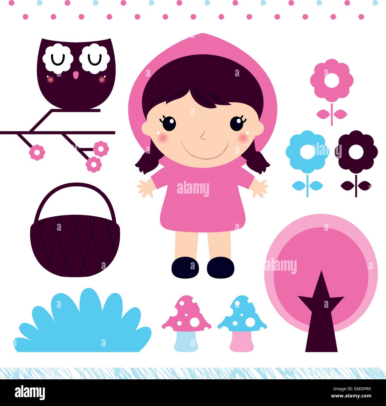 Red Riding Hood design elements set Stock Vector Image & Art - Alamy