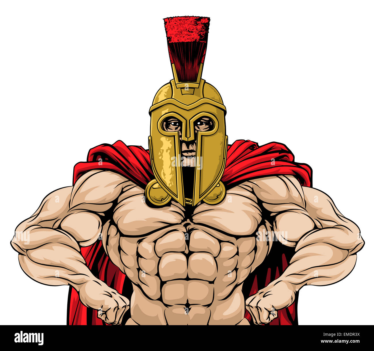 A tough Spartan style soldier standing with his hands on his hips Stock ...