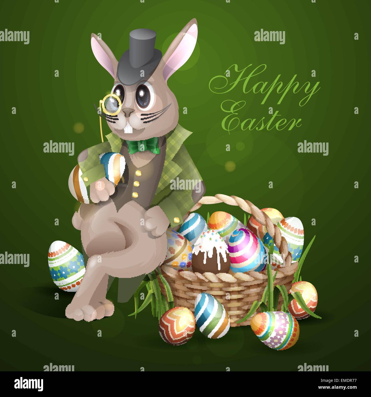 Cartoon easter bunny basket full hi-res stock photography and images ...