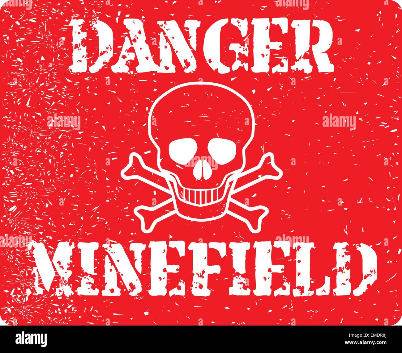 Minefield warning sign danger Stock Vector Images - Alamy