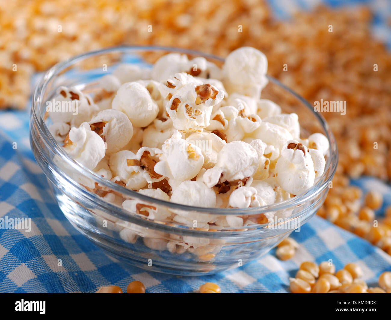 popcorn in the glass bowl Stock Photo - Alamy