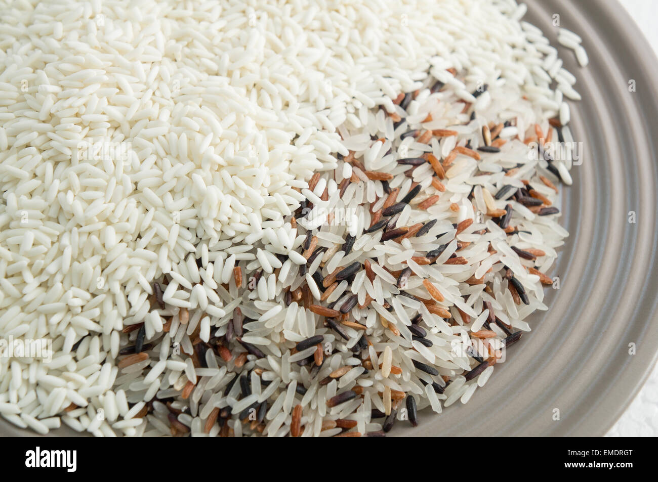 rice meal food uncooked preparation color seed Stock Photo - Alamy