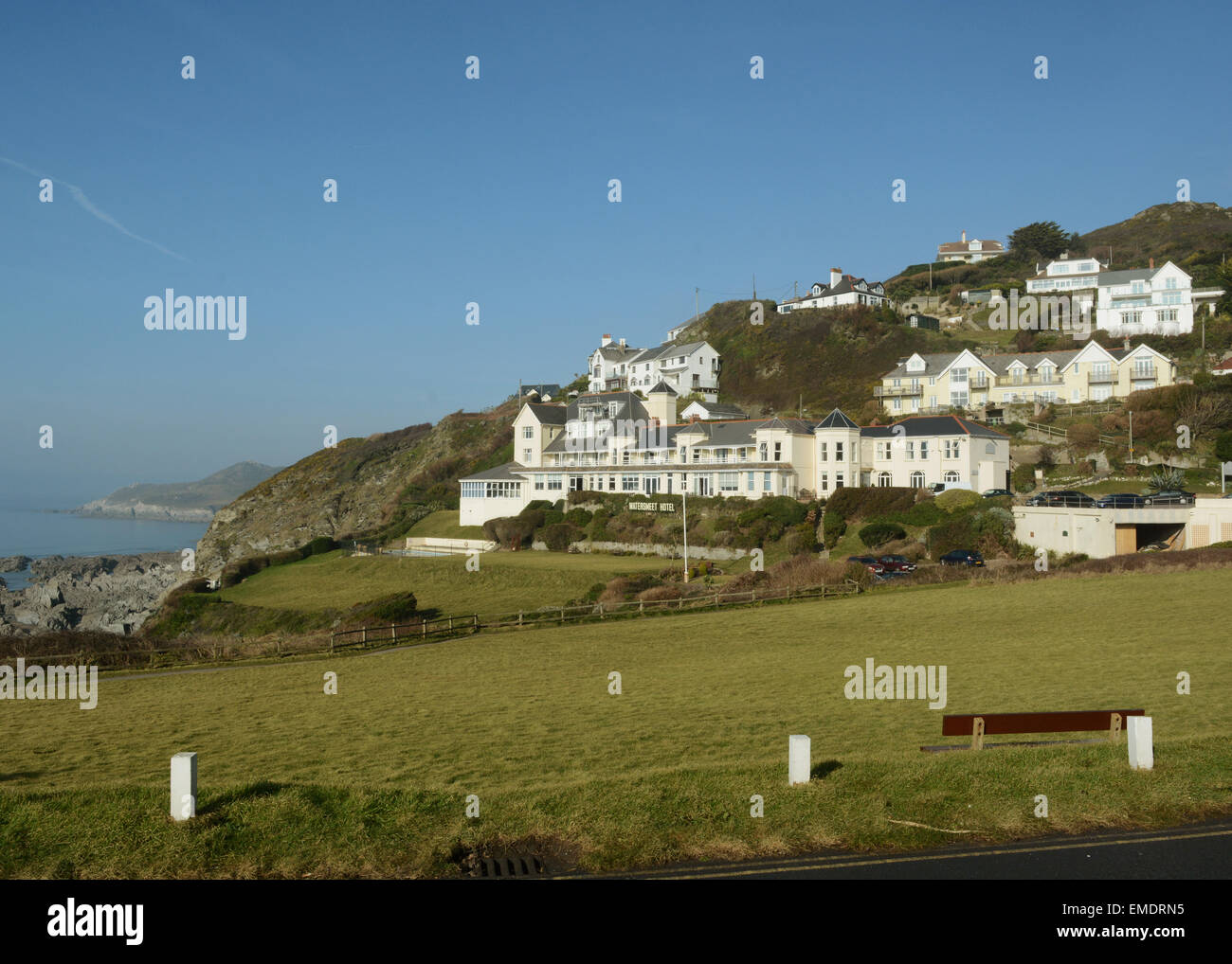 North Devon Views Watersmeet Hotel Mortehoe Woolacombe Stock Photo - Alamy
