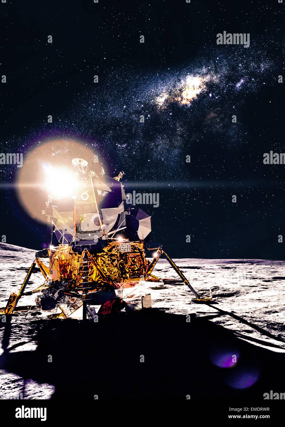 Moon station. Elements of this image furnished by NASA Stock Photo - Alamy
